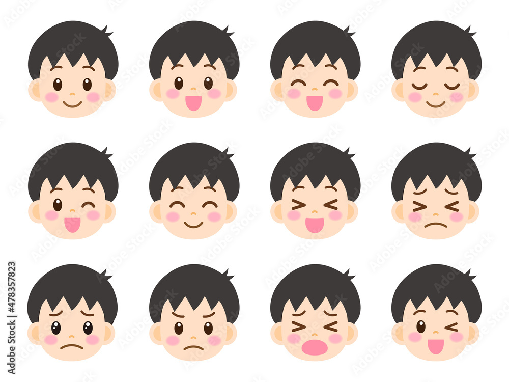 男の子の顔アイコンのイラスト素材 Stock Vector Adobe Stock