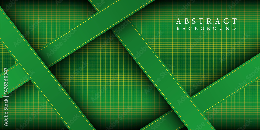 Green abstract background with geometric shapes gradient color for ...