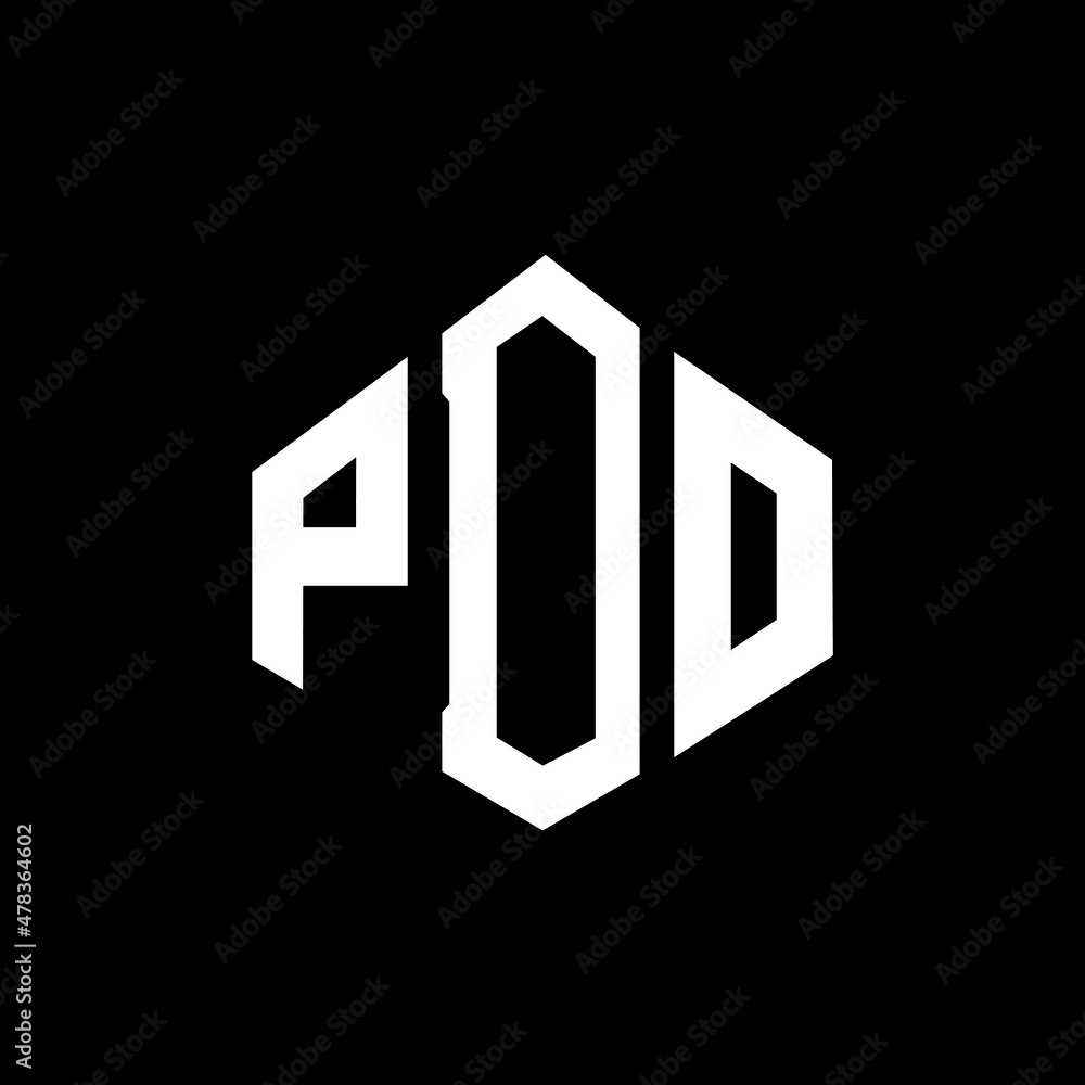 PDO letter logo design with polygon shape. PDO polygon and cube shape ...