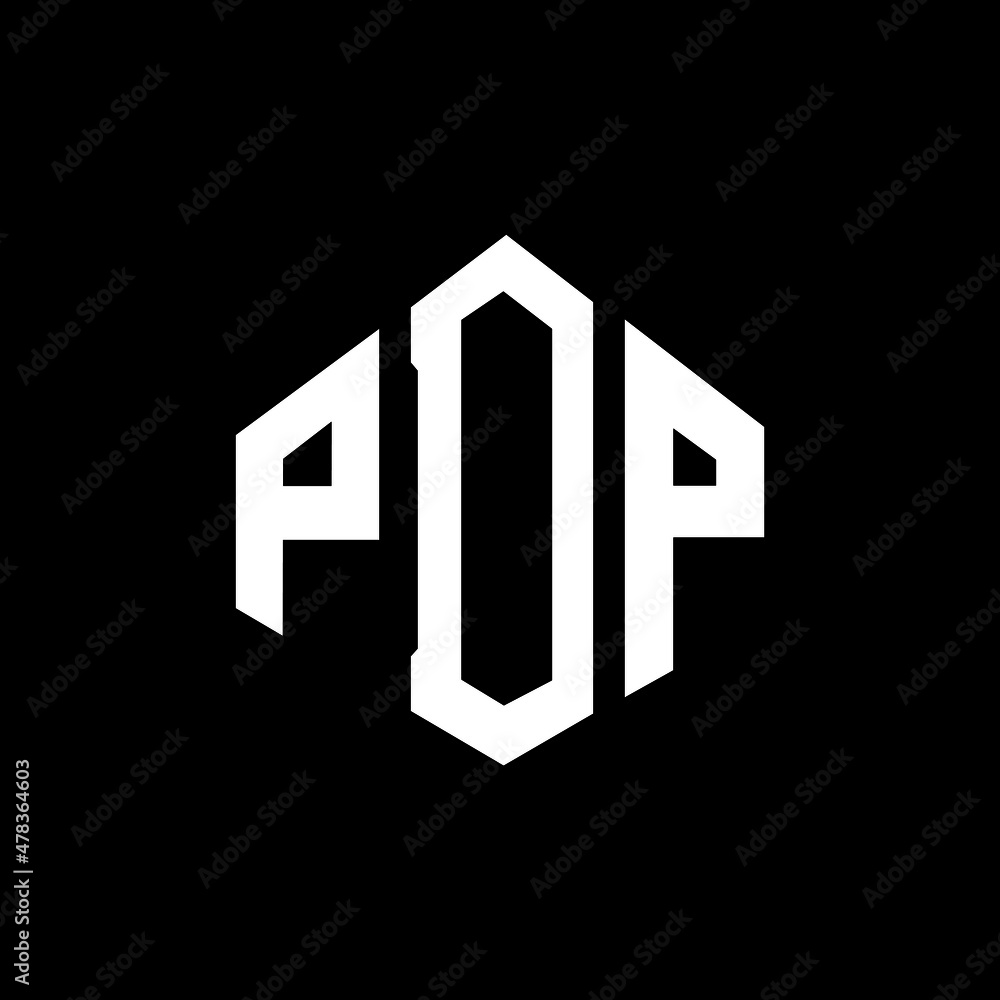 PDP letter logo design with polygon shape. PDP polygon and cube shape ...
