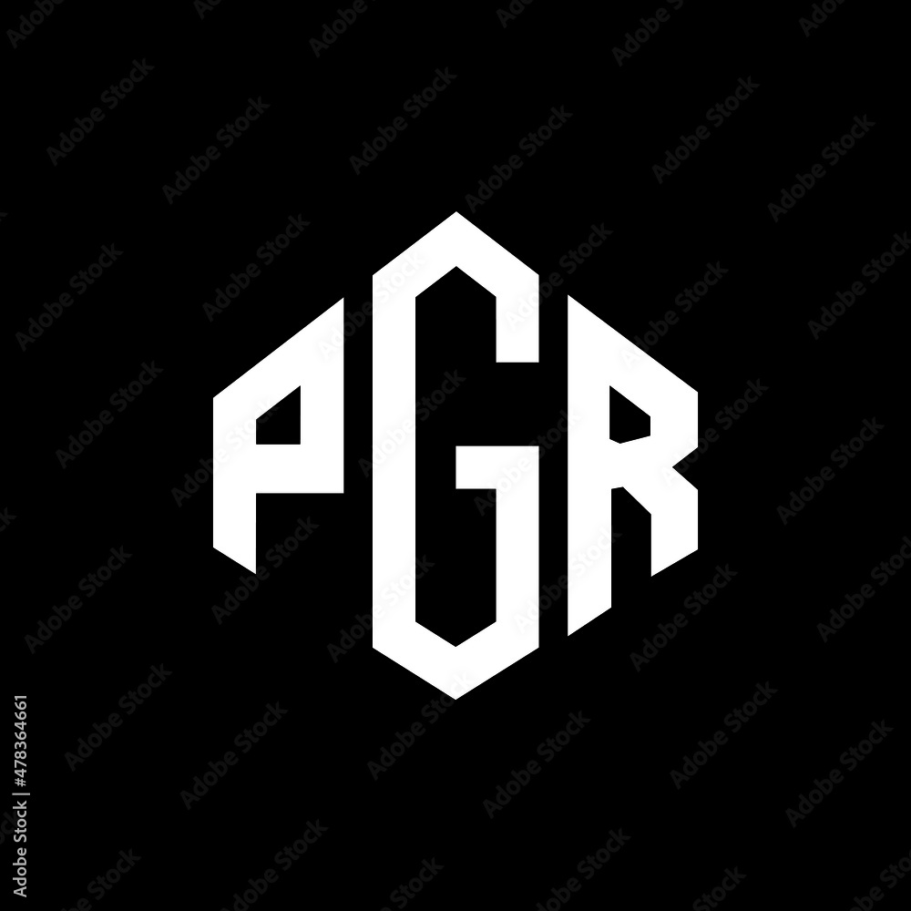 PGR letter logo design with polygon shape. PGR polygon and cube shape ...