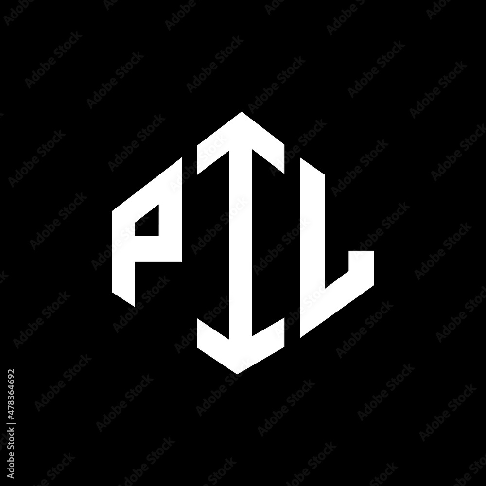 Vetor do Stock: PIL letter logo design with polygon shape. PIL polygon ...