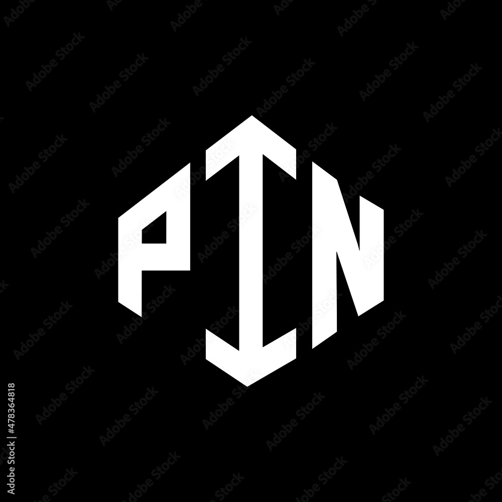 PIN letter logo design with polygon shape. PIN polygon and cube shape ...
