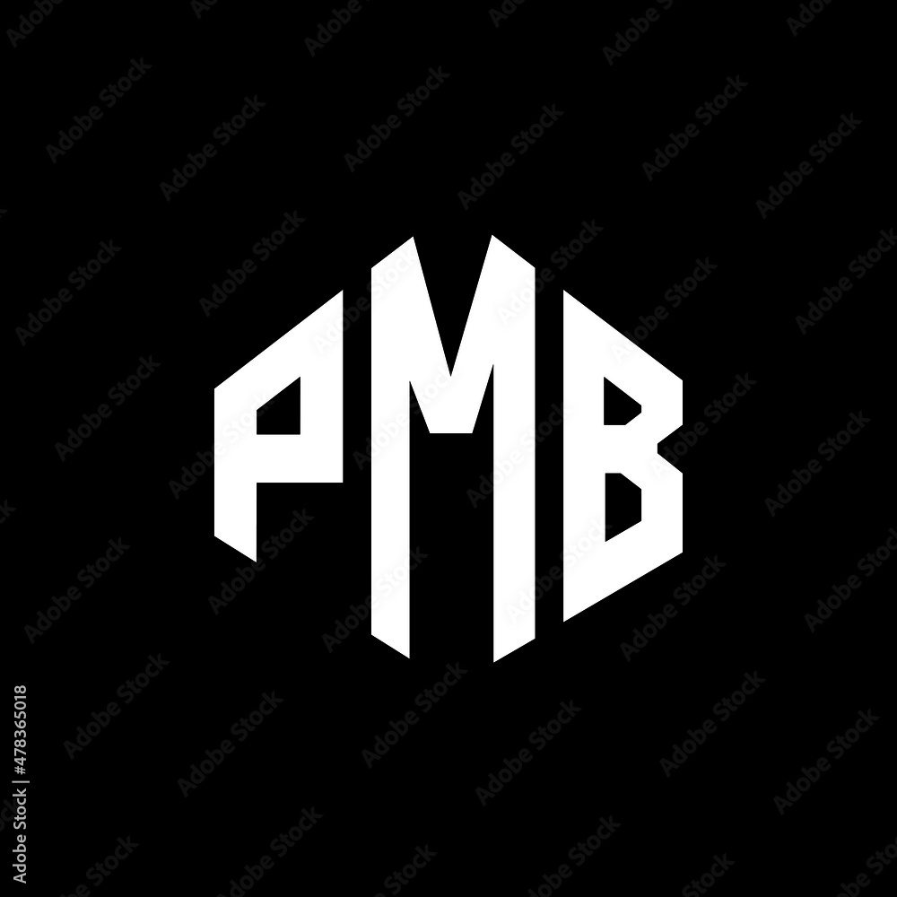 PMB letter logo design with polygon shape. PMB polygon and cube shape ...