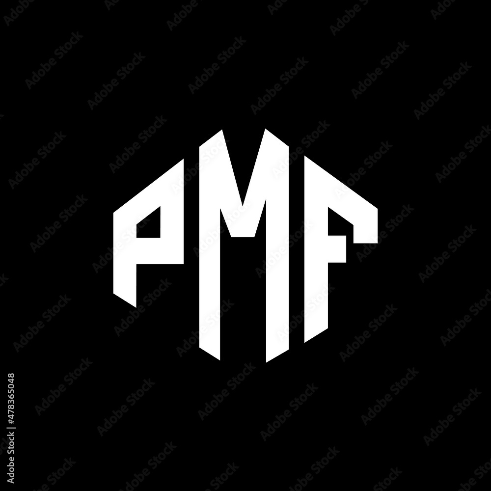 PMF letter logo design with polygon shape. PMF polygon and cube shape ...