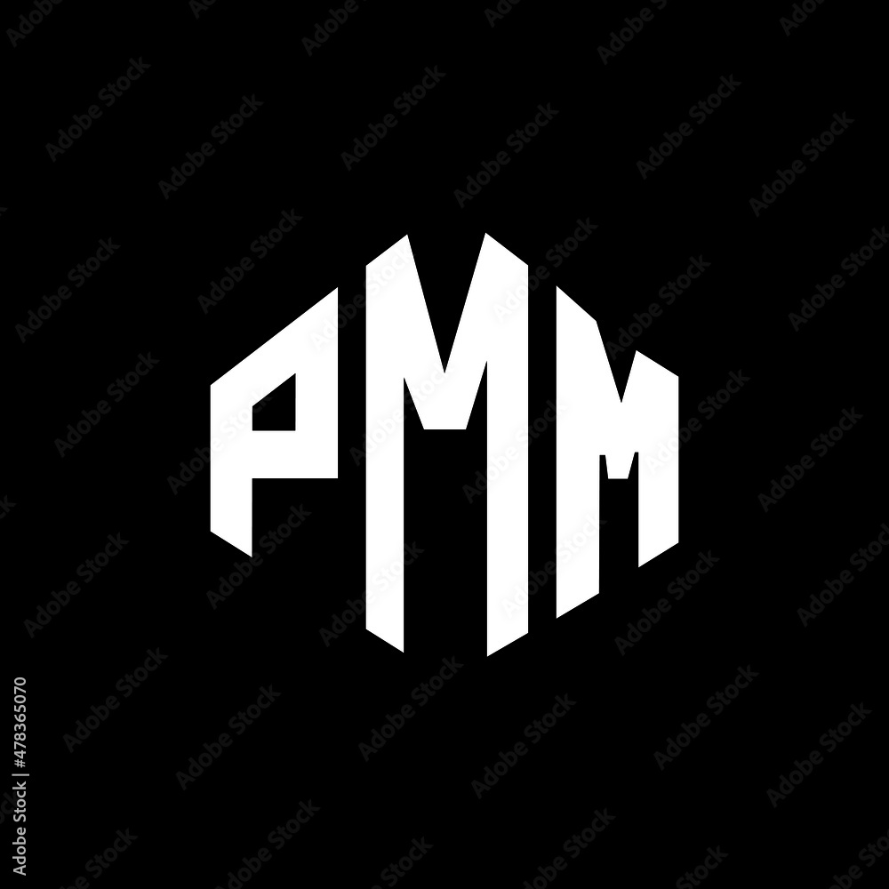 PMM letter logo design with polygon shape. PMM polygon and cube shape ...