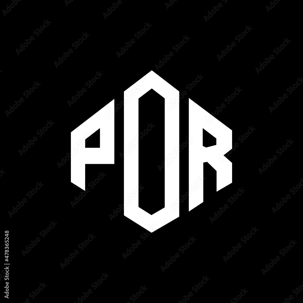 POR letter logo design with polygon shape. POR polygon and cube shape ...