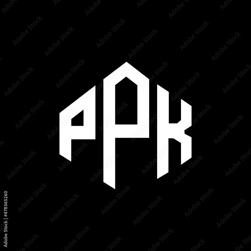 PPK letter logo design with polygon shape. PPK polygon and cube shape ...