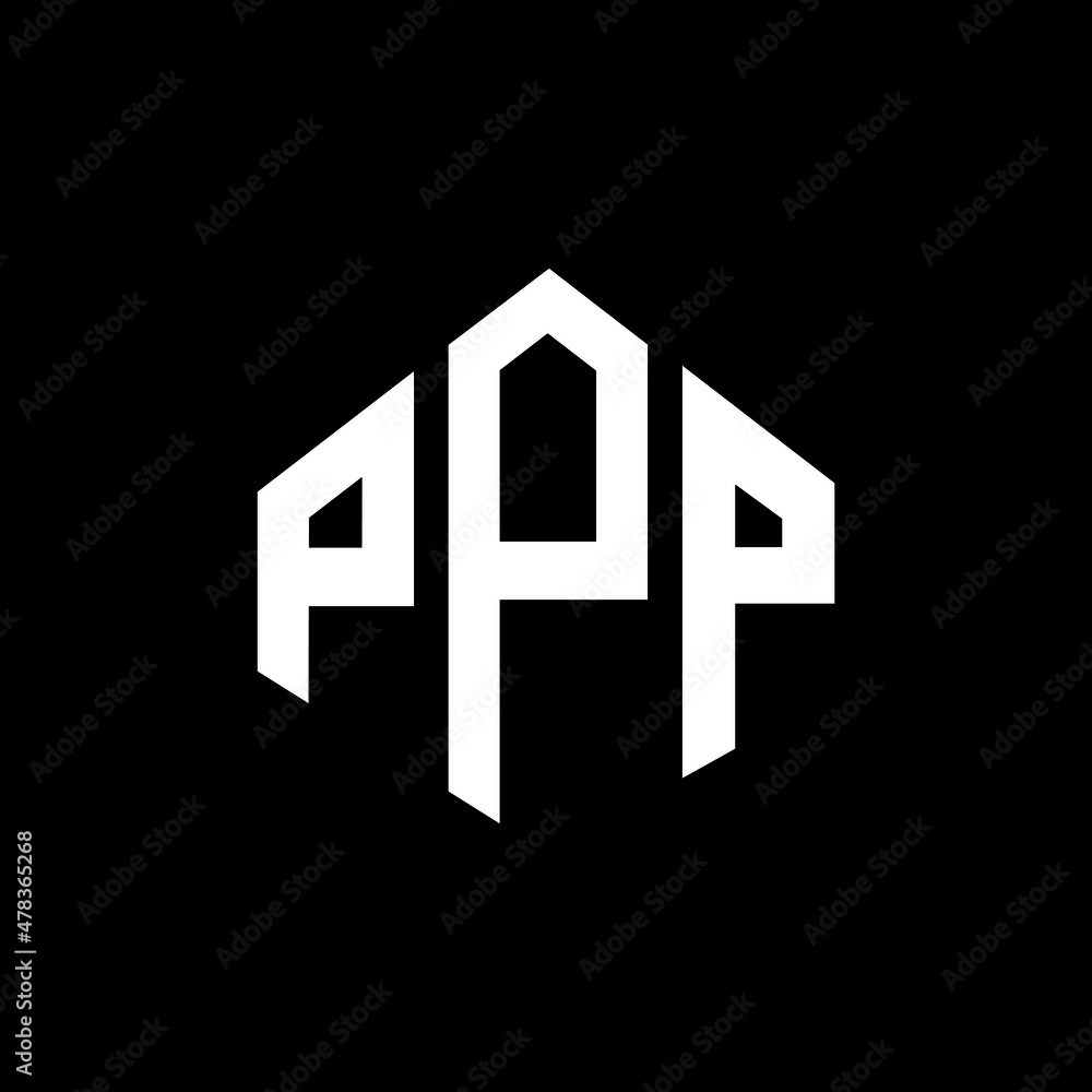 PPP letter logo design with polygon shape. PPP polygon and cube shape ...