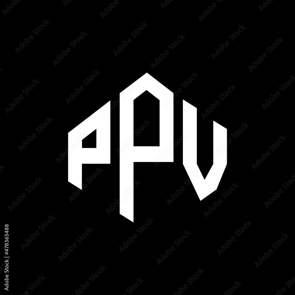 PPV letter logo design with polygon shape. PPV polygon and cube shape ...