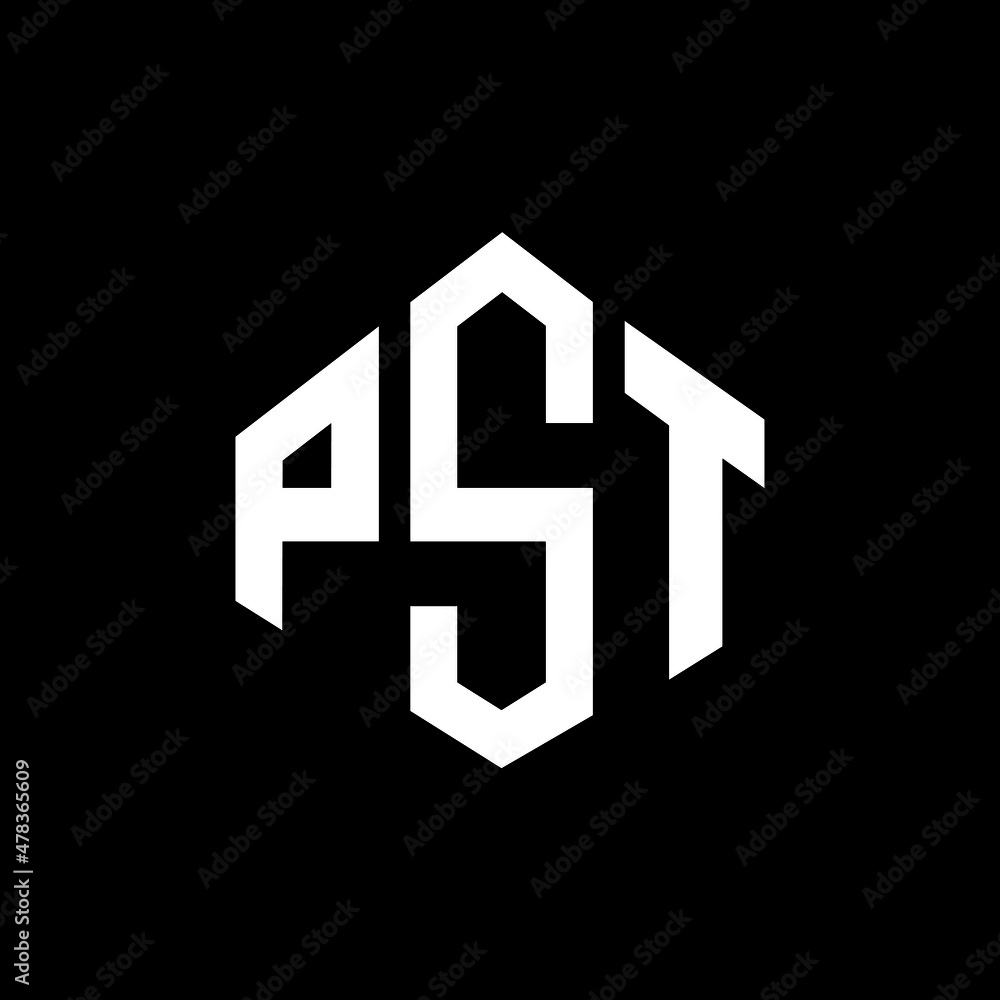 PST letter logo design with polygon shape. PST polygon and cube shape ...