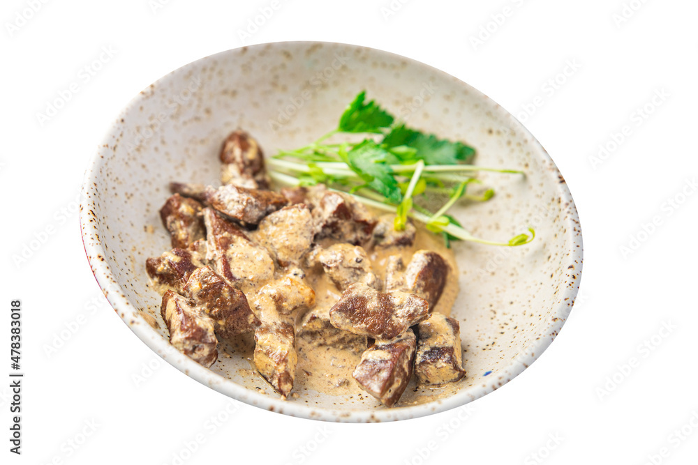 kosher beef liver stewed cream halal beef meat healthy meal food snack ...