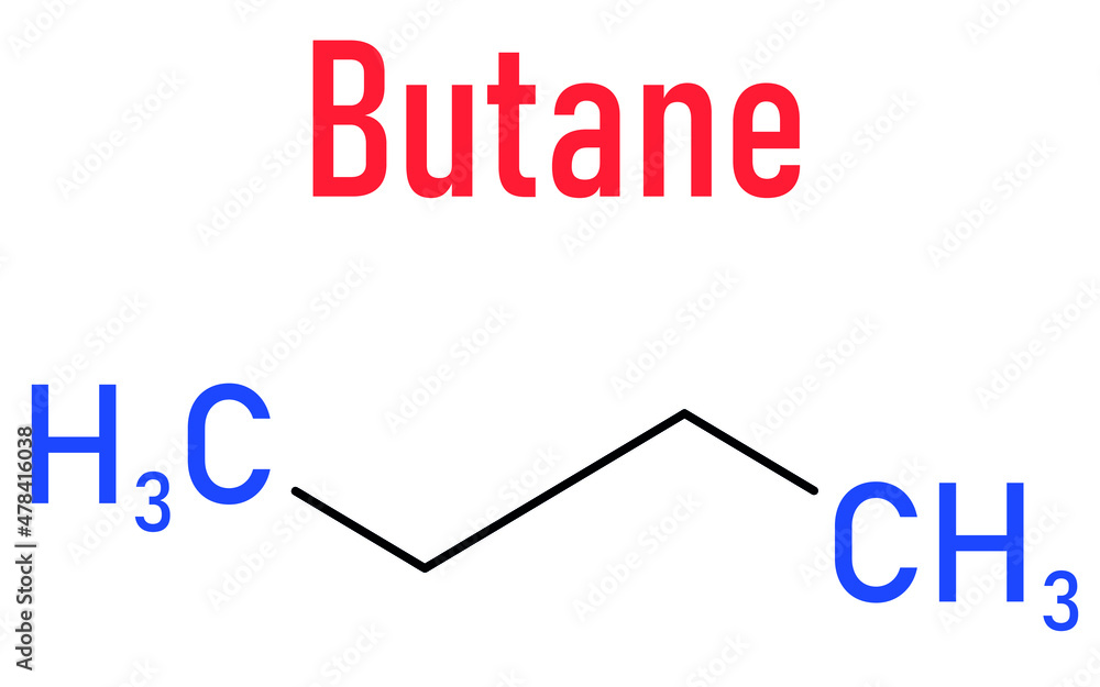 Vetor do Stock: Butane hydrocarbon molecule. Commonly used as fuel gas ...
