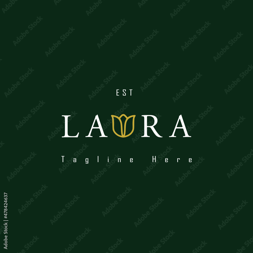 text logo design template laura suitable for a cosmetic company Stock ...