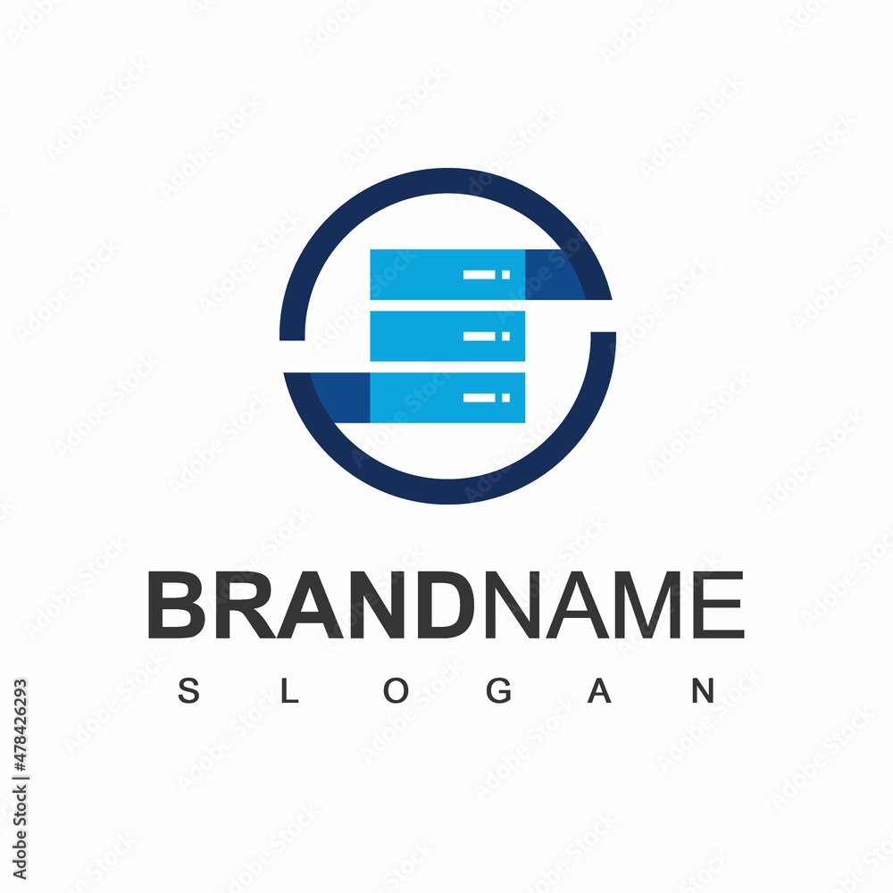 Server logo design template, Data Center And Server Icon Vector Stock ...