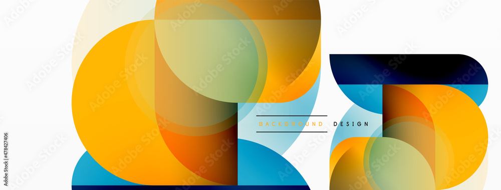 Round triangle shapes lines and circles. Geometric vector illustration ...