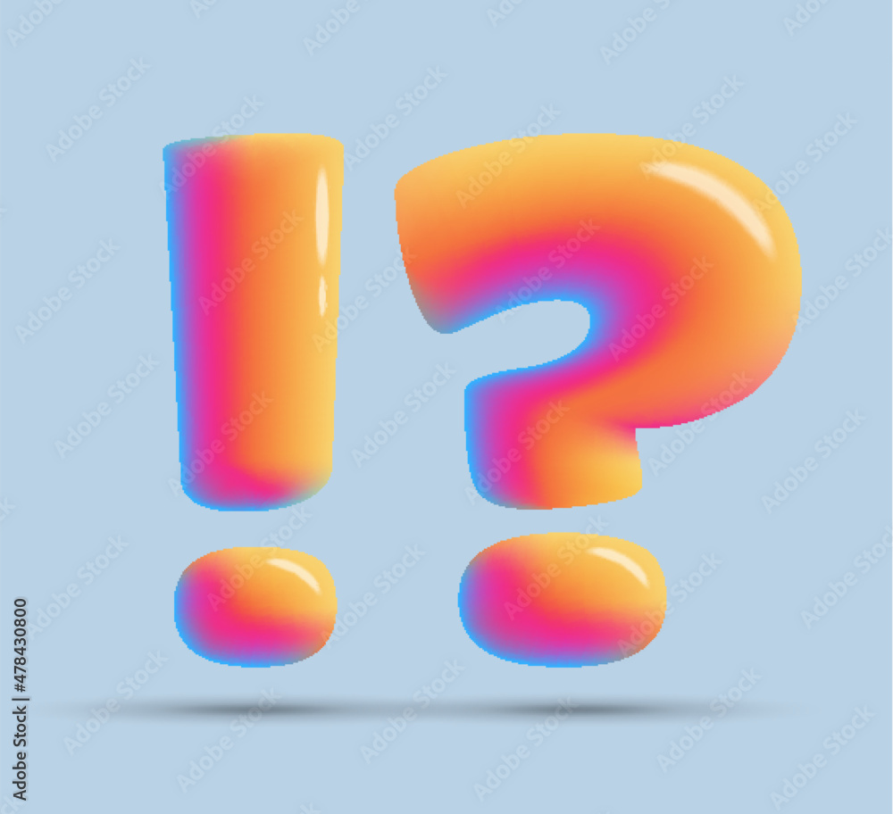 Realistic question and exclamation marks. Attention mark, questioning ...