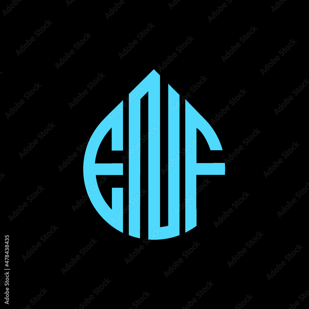 Enf Letter Logo Design On Black Background Enf Circle Letter Logo