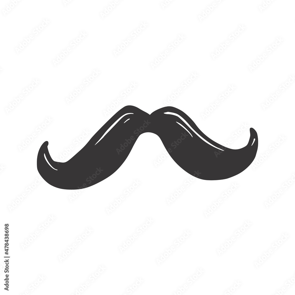 Moustache doodle icon. Hand drawn doodle sketch style. Drawing line ...