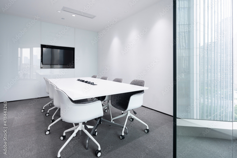 interior of small meeting room with simplicity decoration Stock Photo ...