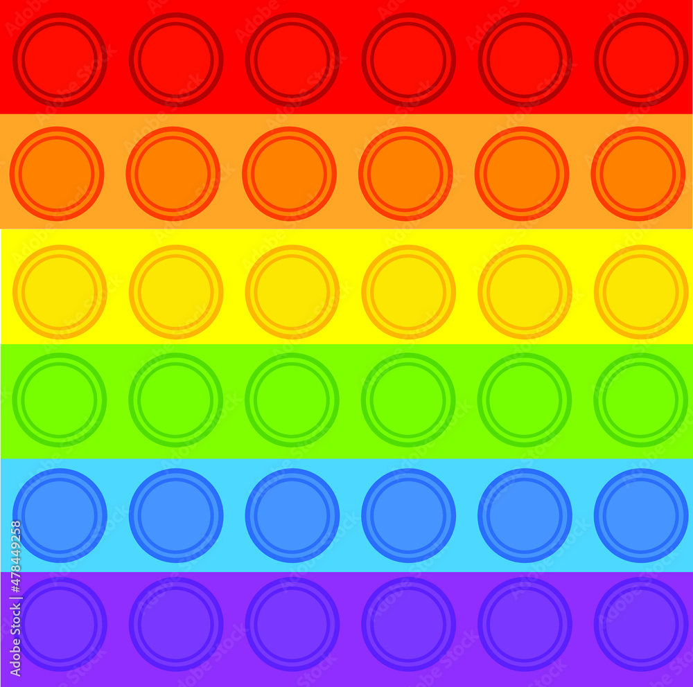 Pop it background.Pattern with rainbow circles.Silicon fidget toy ...