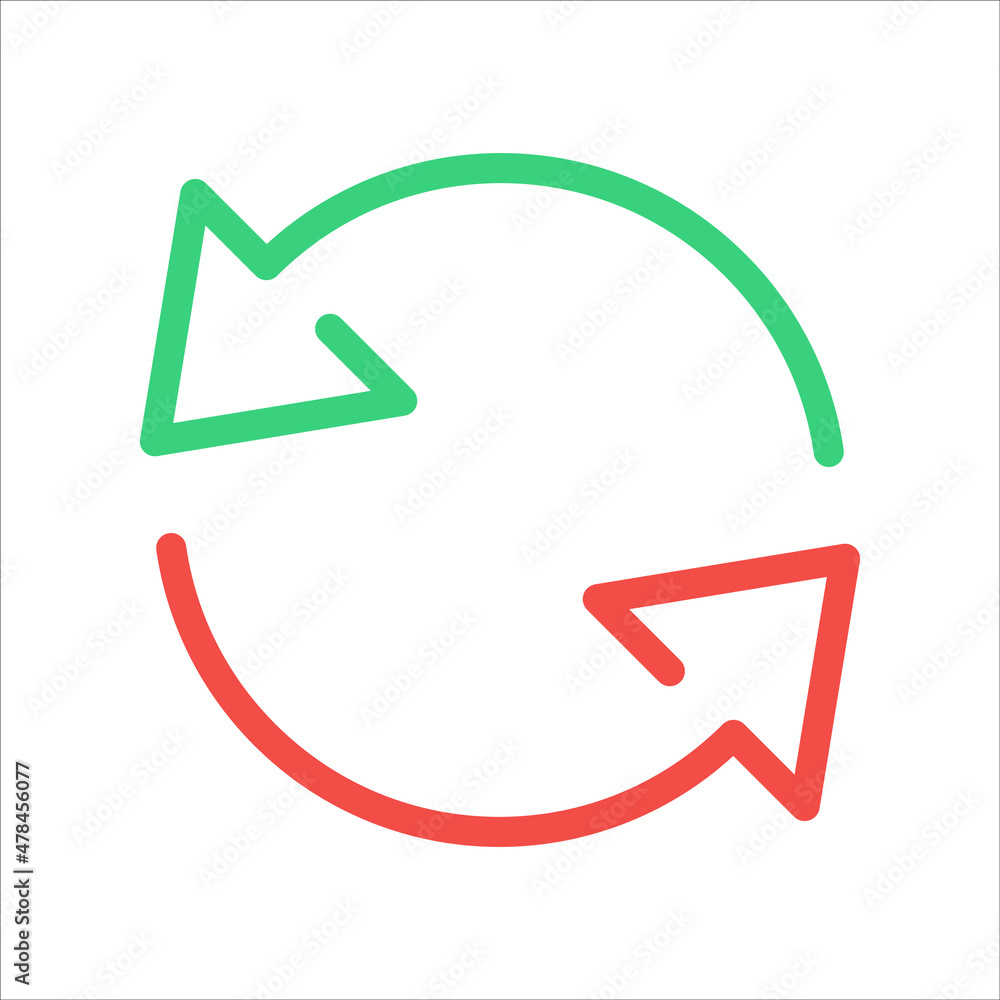 repeat icon, refresh arrow sign, circle arrow for recycle Stock Vector ...