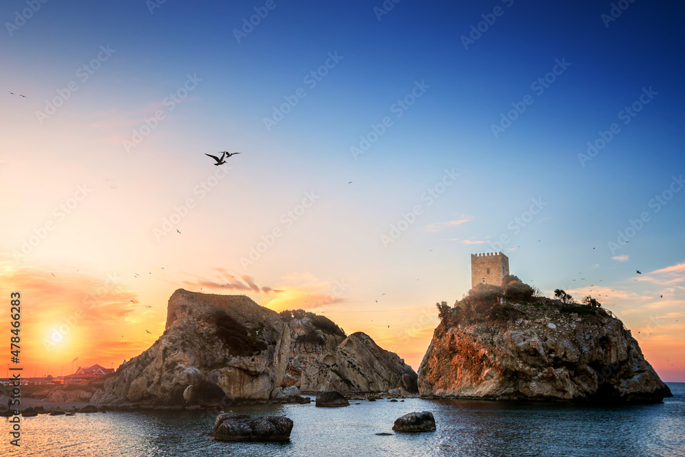 Landscape of Sile with sunset in Istanbul, Turkey. it is at the ...