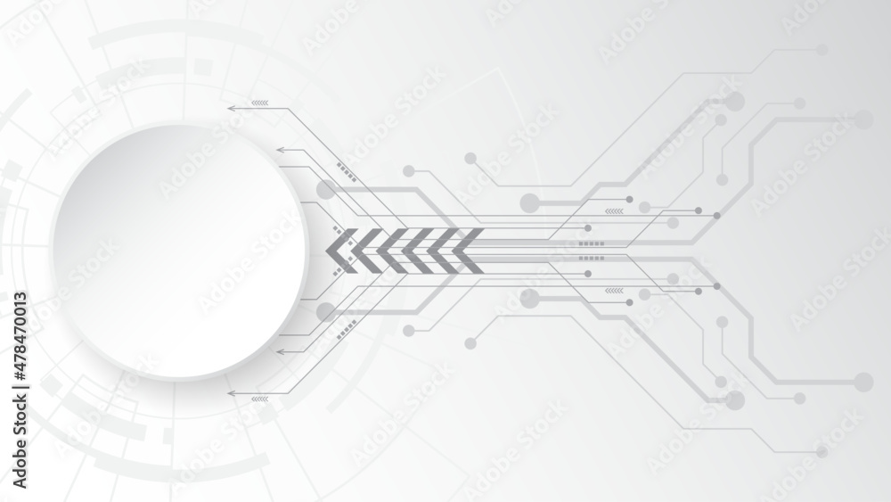 Grey white Abstract technology background with various technology ...