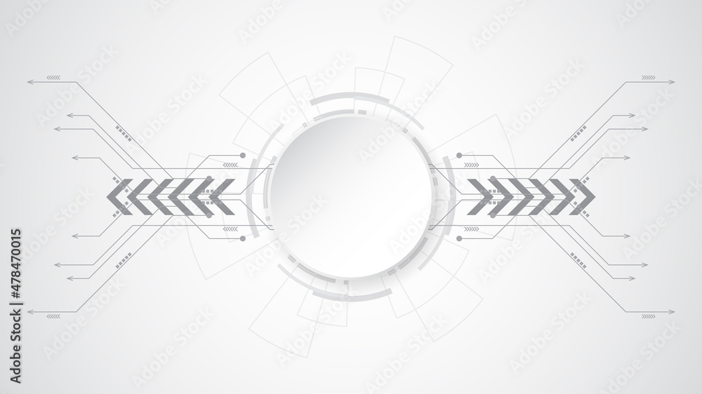 Grey white Abstract technology background with various technology ...
