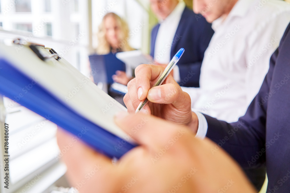 Business people with clipboard and checklist Stock Photo | Adobe Stock
