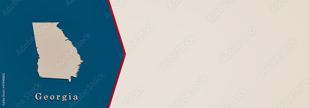 US State Georgia map and template banner. The name of state Georgia on ...