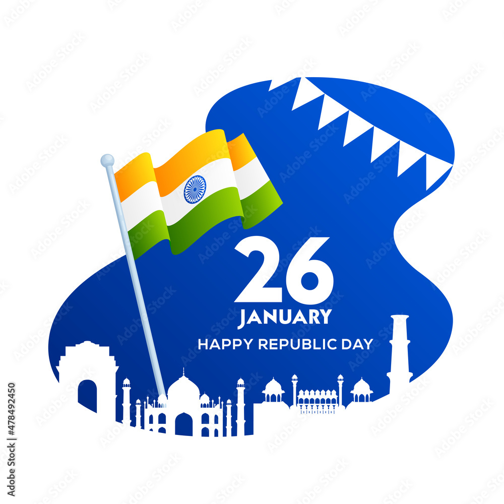 Banner design of 26th January Happy Republic Day of India template with ...