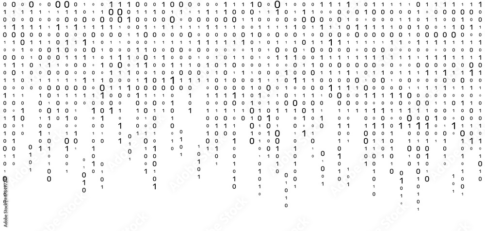 Vector streaming binary code background. Matrix background with numbers ...