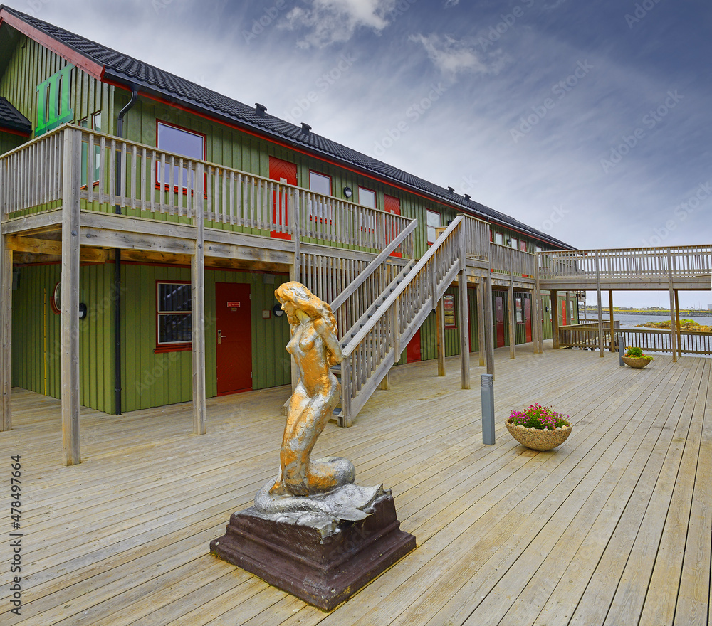 Street of Andenes in the Vesteralen Islands archipelago in Northern ...