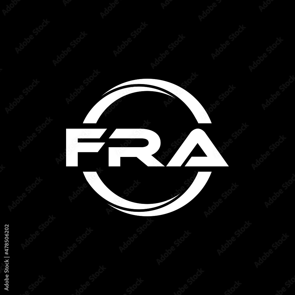 FRA letter logo design with black background in illustrator, vector ...