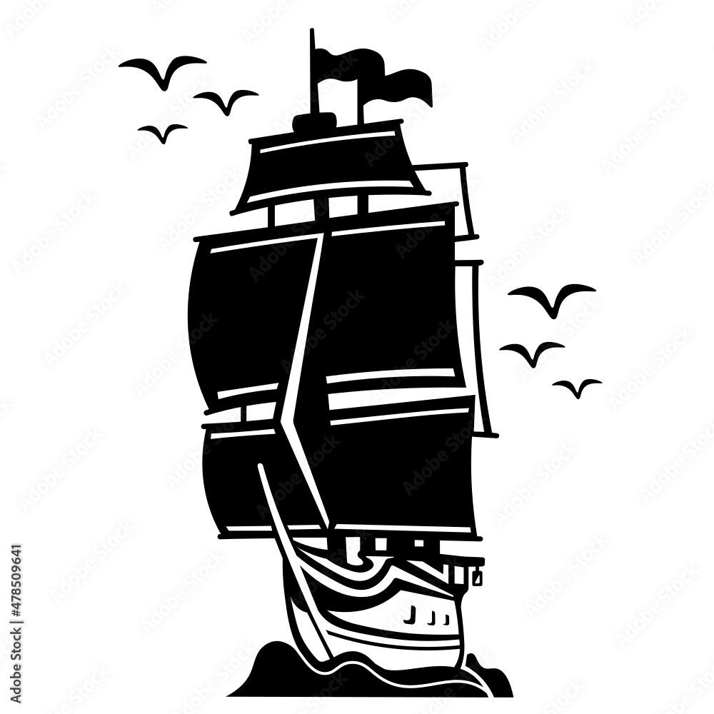 Pirate ship SVG, Sailboat SVG, Sailing ship SVG, Sailor SVG, Sailboat ...