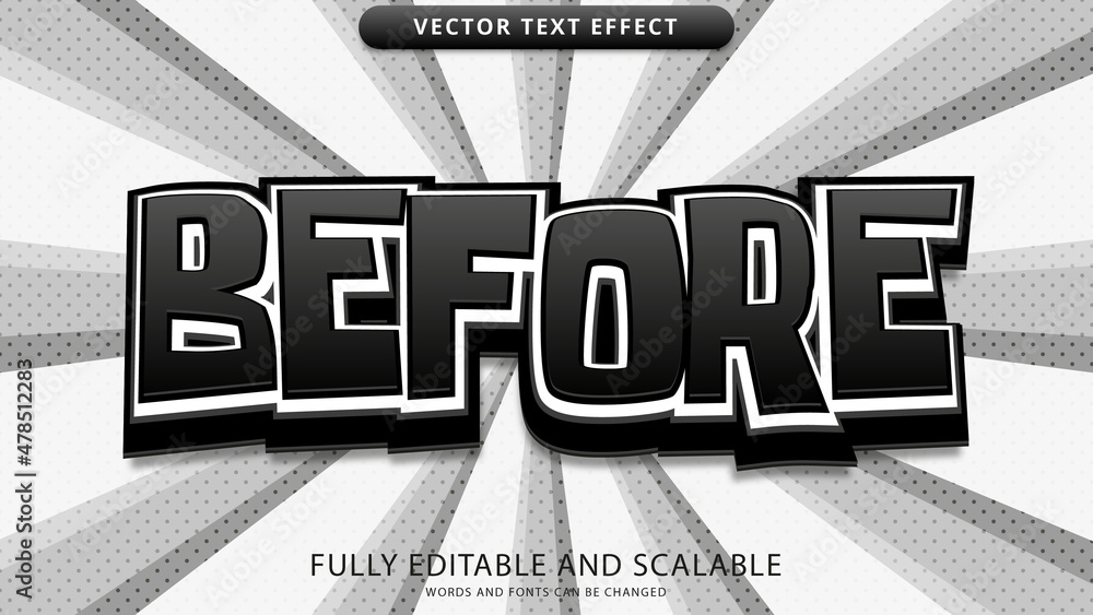 text effect before editable eps file Stock Vector | Adobe Stock