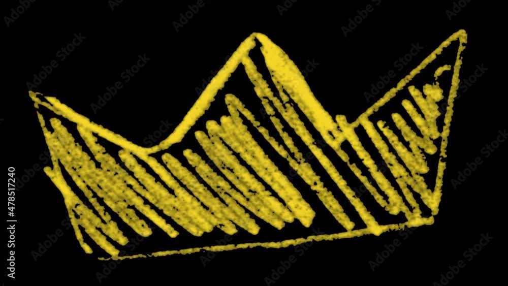 Hand drawn king crown animation with alpha channel motion graphics ...