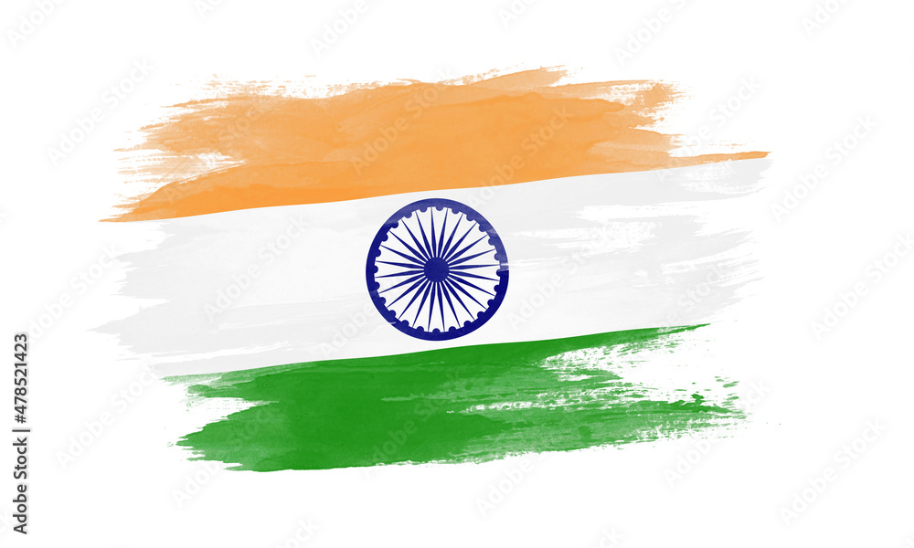 India flag brush stroke, national flag Stock Illustration | Adobe Stock