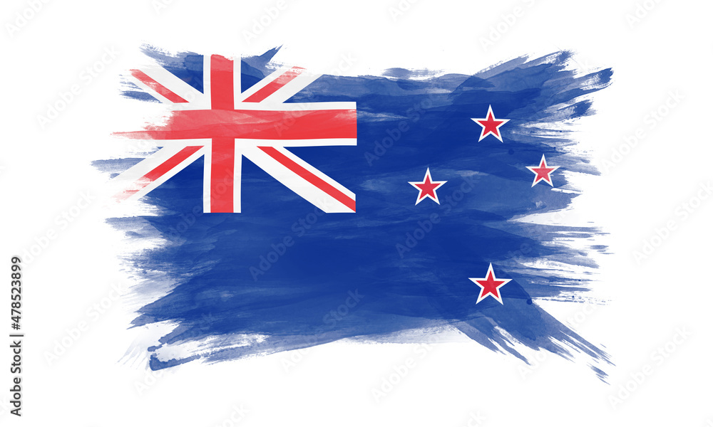 New Zealand flag brush stroke, national flag Stock Illustration | Adobe ...