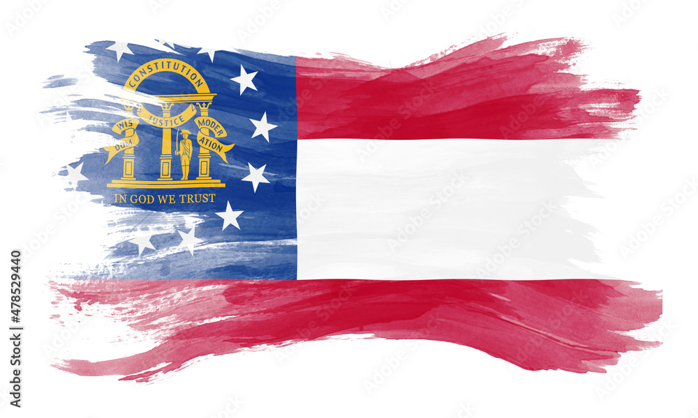 Georgia state flag brush stroke, Georgia flag background Stock ...