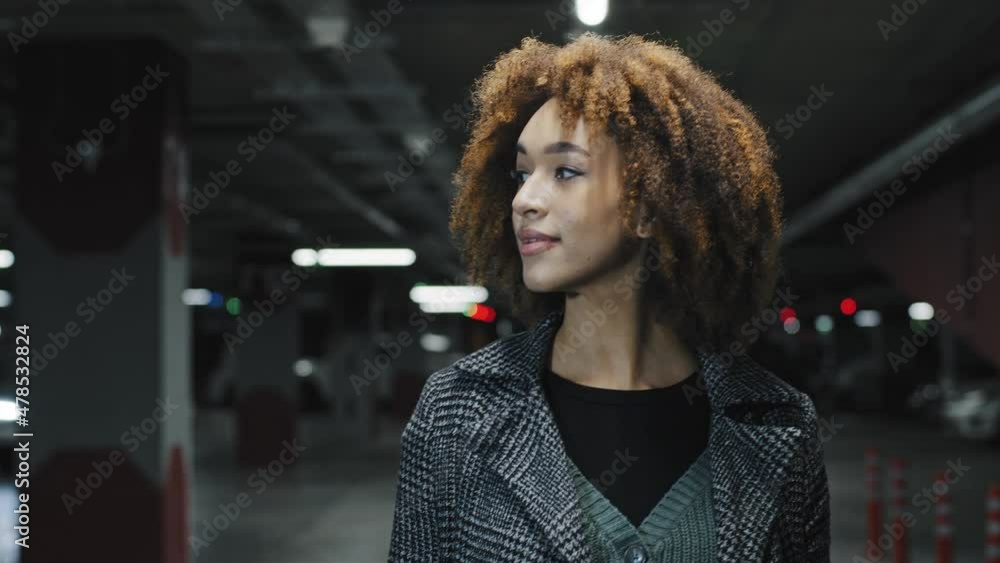 Vidéo Stock Beautiful Young Curly Haired African American Girl