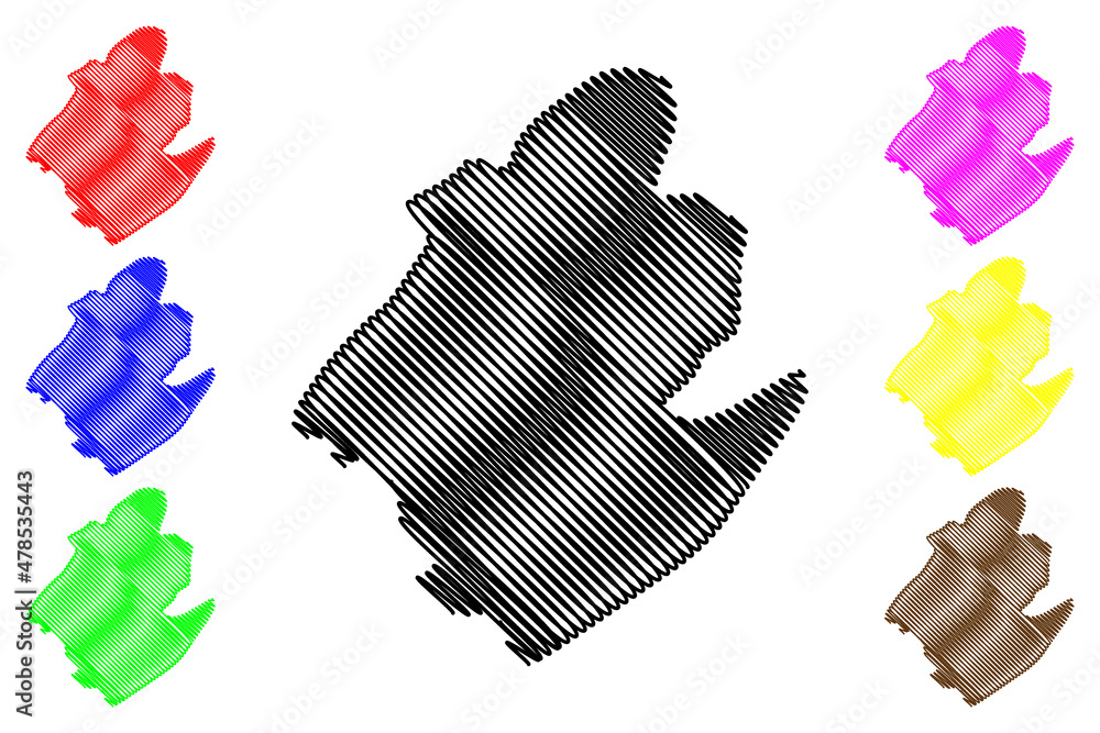 Sivasagar district (Assam State, Republic of India) map vector ...