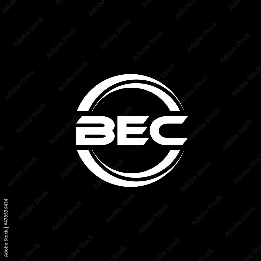 BEC letter logo design with black background in illustrator, vector ...