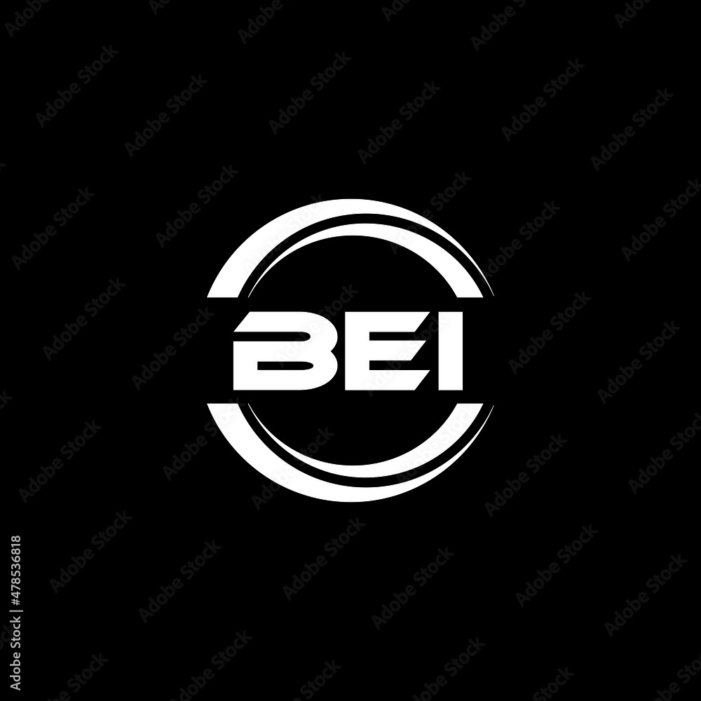Vecteur Stock BEI letter logo design with black background in ...
