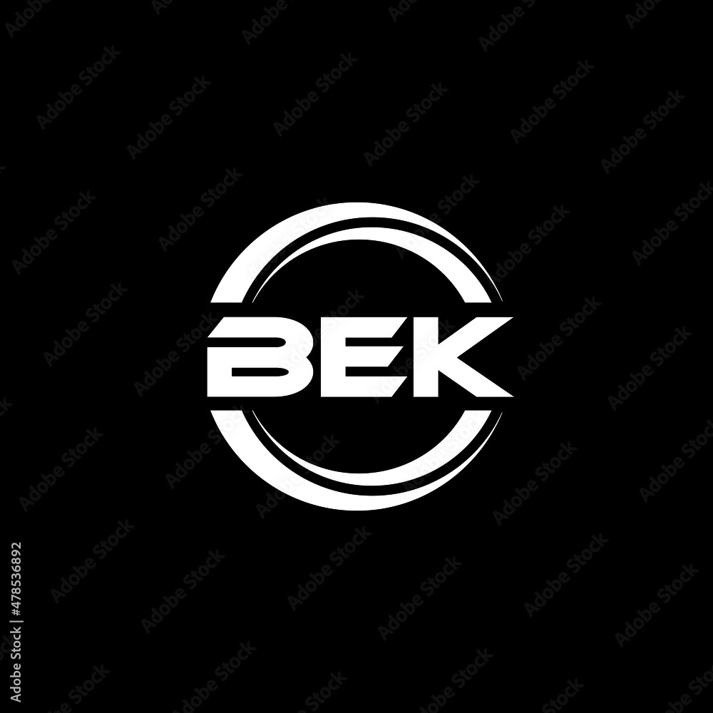 BEK letter logo design with black background in illustrator, vector ...