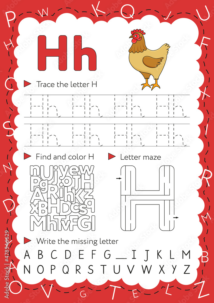 Handwriting workbook for children. Worksheets for learning letters ...