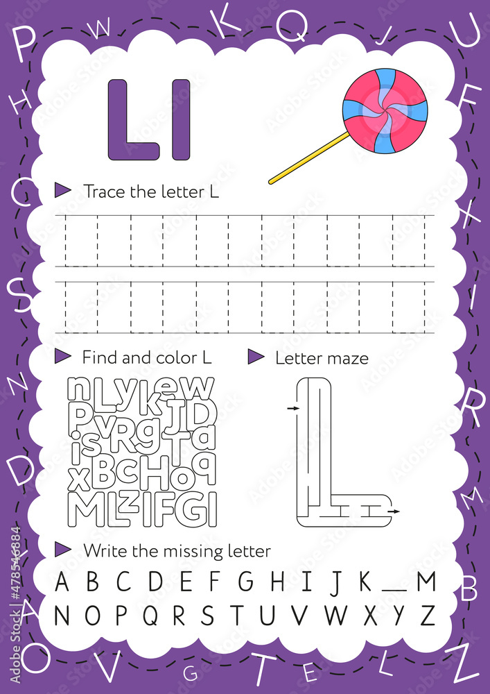 Handwriting workbook for children. Worksheets for learning letters ...
