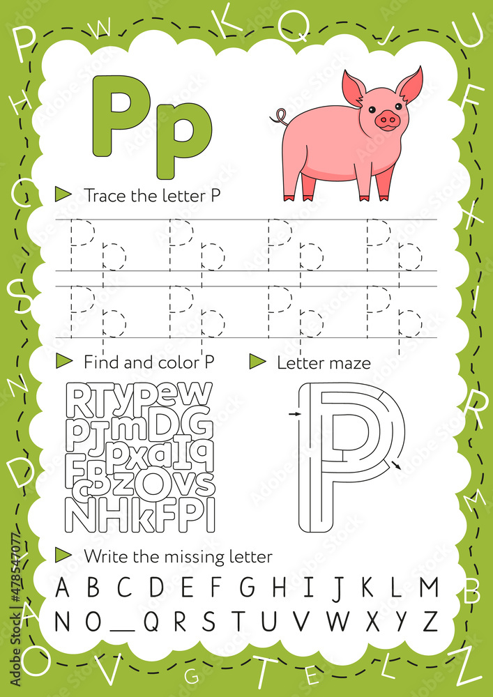 Handwriting workbook for children. Worksheets for learning letters ...