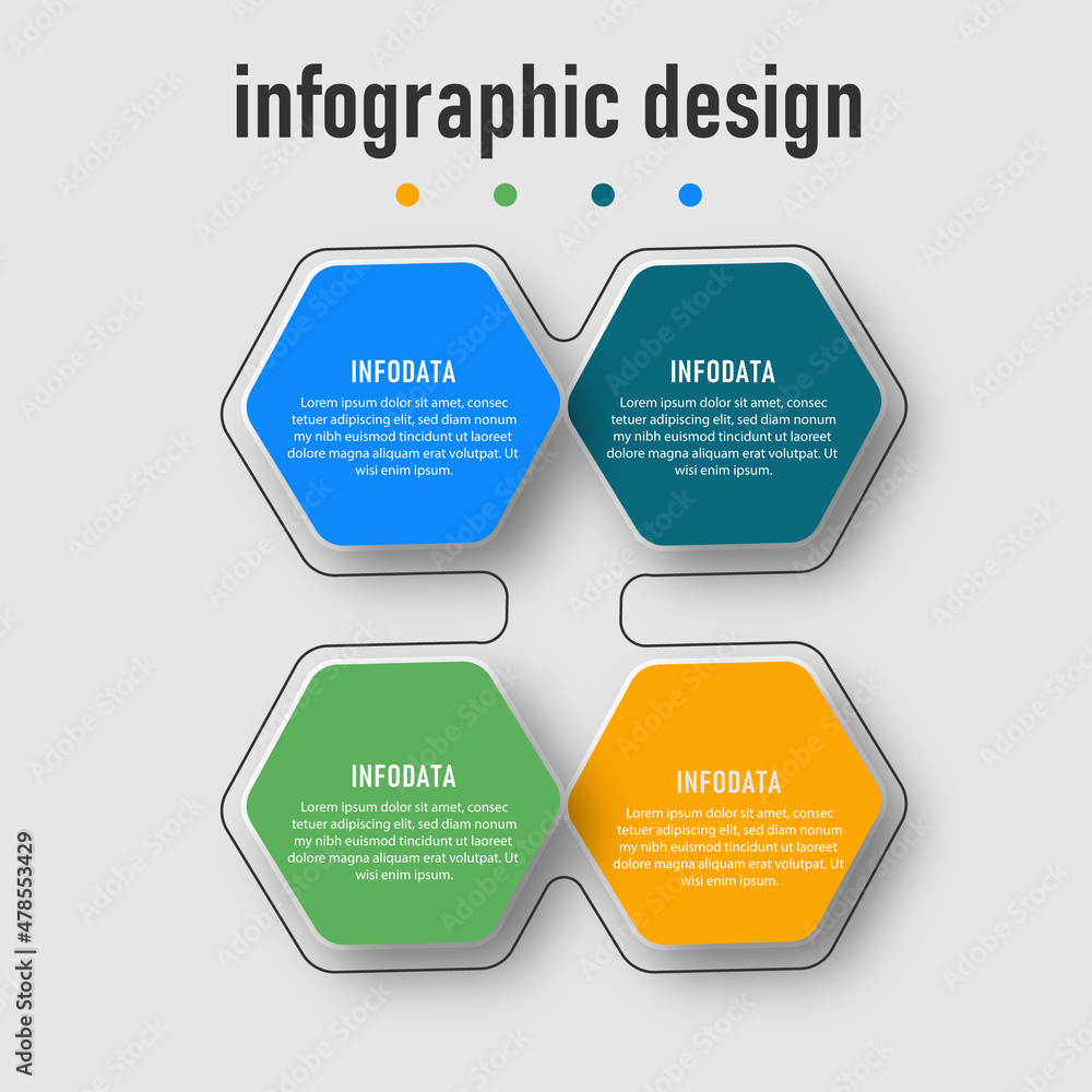 Business infographics template. timeline with 4 steps, options. can be ...